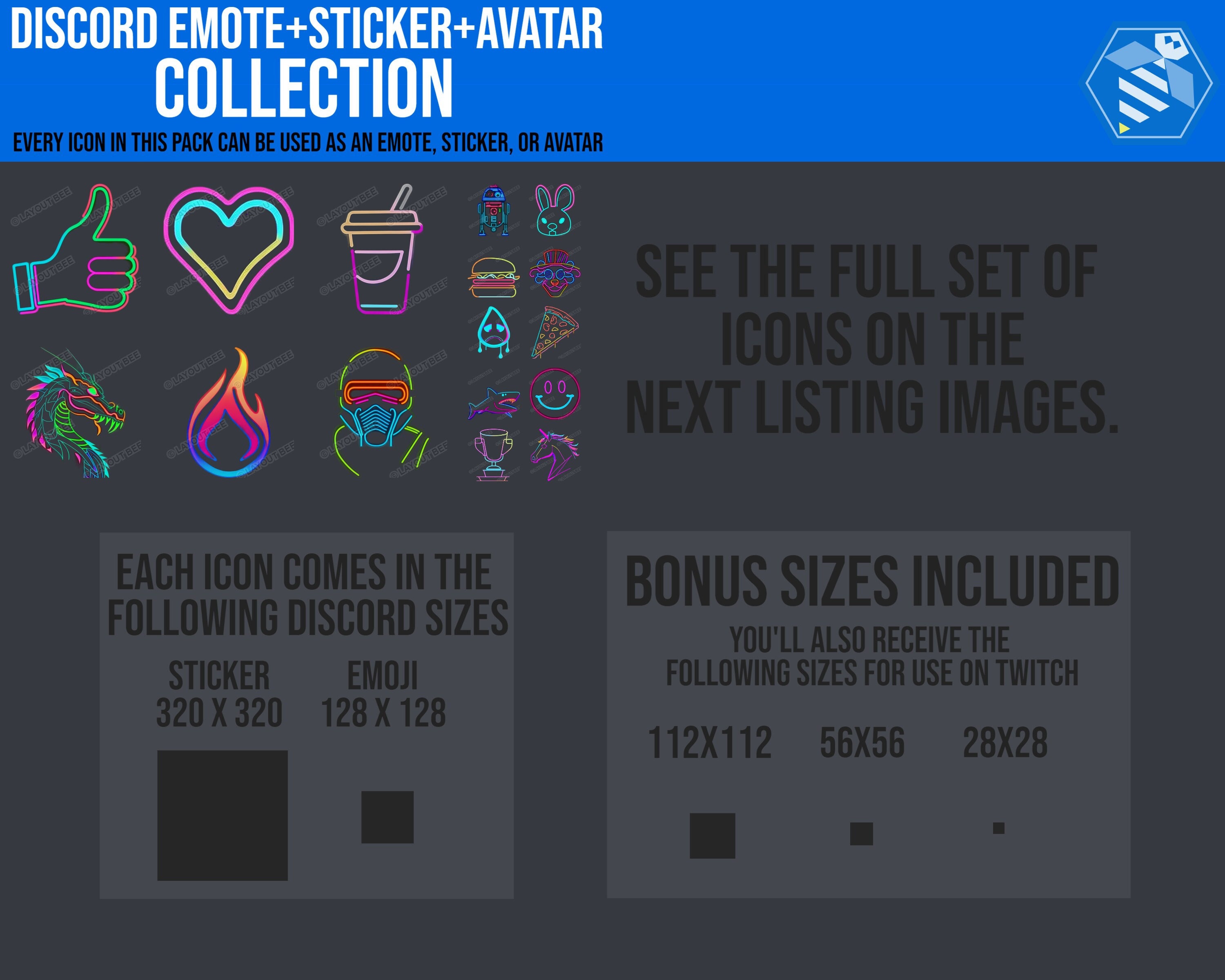 Neon Discord Emojis Discord Emotes Discord Stickers Discord - Etsy Canada