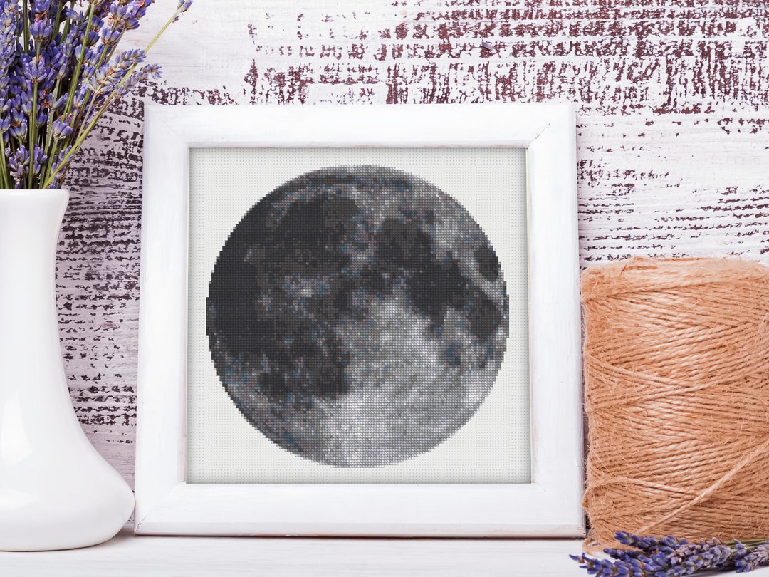 Moon Cross Stitch Pattern, Full Moon Phase Cross Stitch Pattern ...