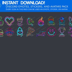 Neon Discord Emojis, Discord Emotes, Discord Stickers, Discord Avatar ...