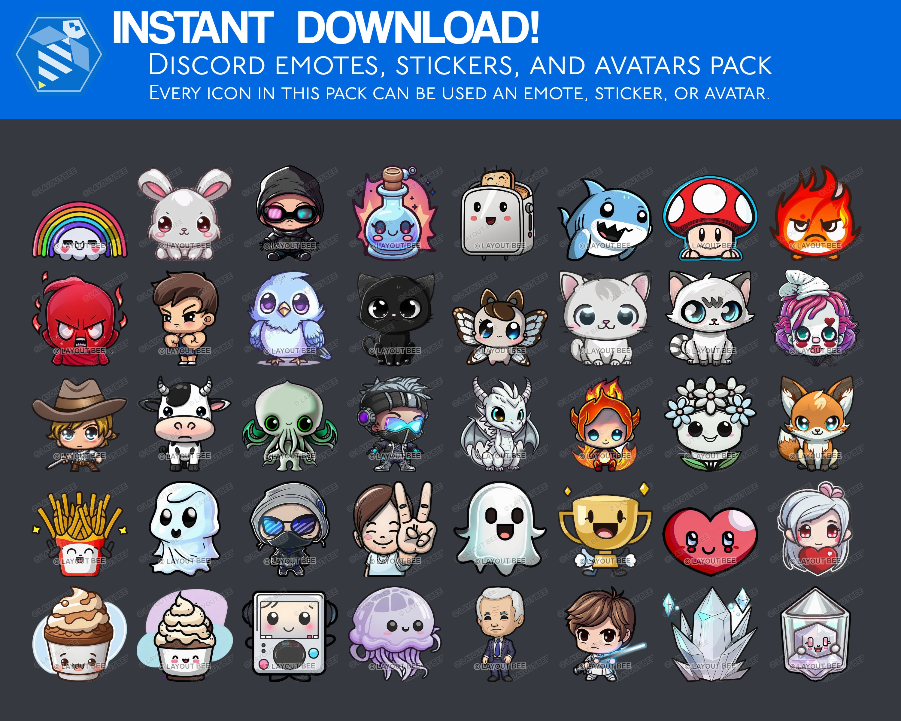 Chibi Discord Emojis Discord Emotes Discord Stickers - Etsy Australia