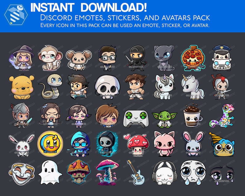 Chibi Discord Emojis Discord Emotes Discord Stickers - Etsy