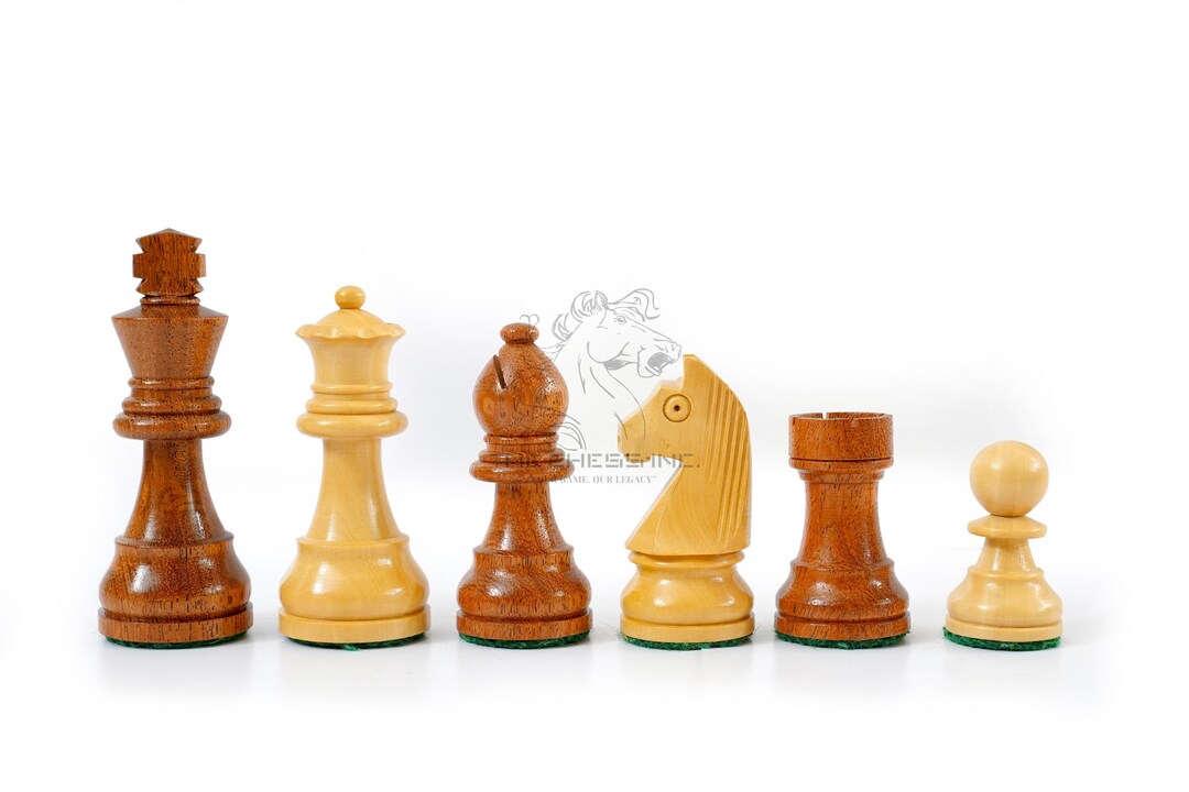 Staunton Style Tournament Chess Pieces 3 Inc German Knight Acacia and ...