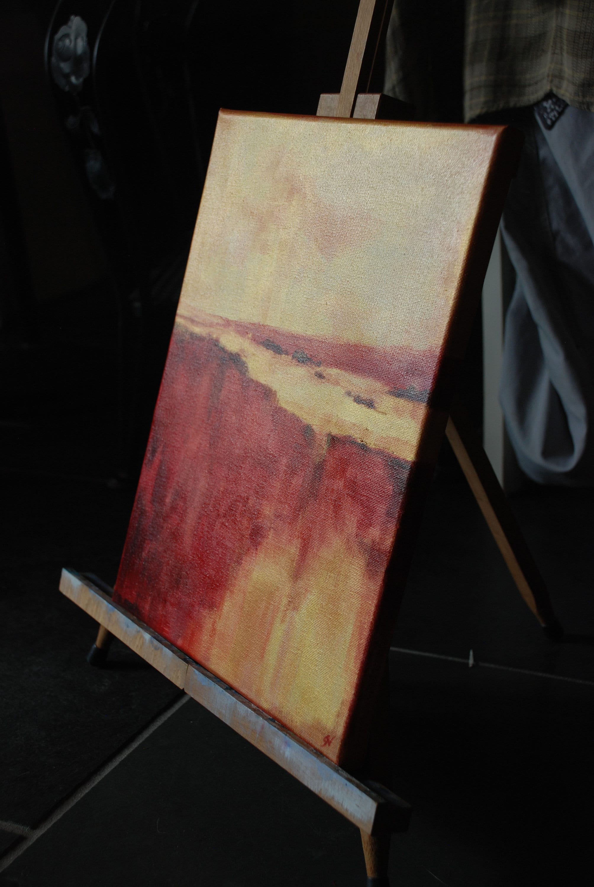 Red Land ORIGINAL Oil Painting, Abstract Landscape, Red Gold Landscape ...