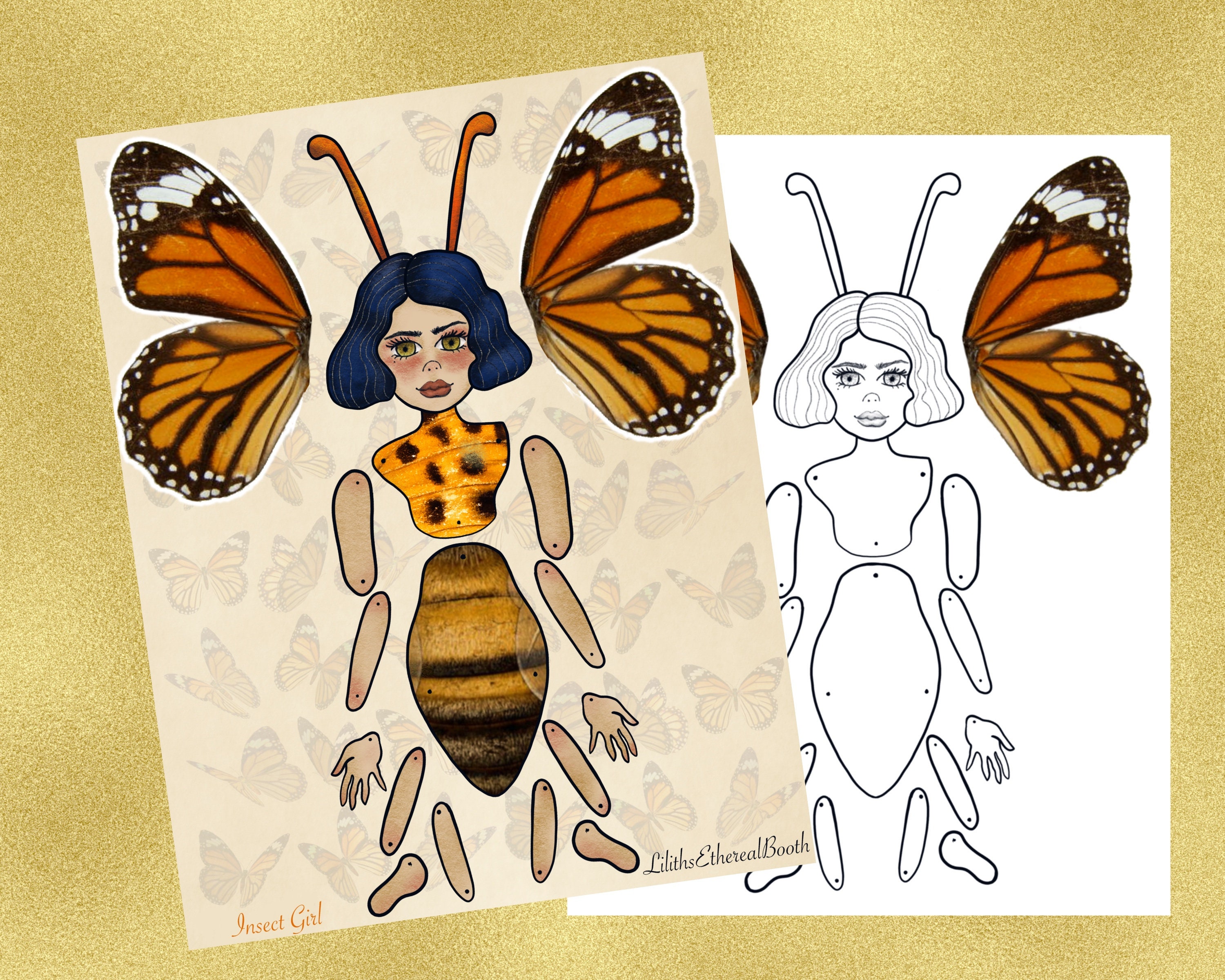 Articulated Paper Doll-Instant Download-Printable Paper | Etsy