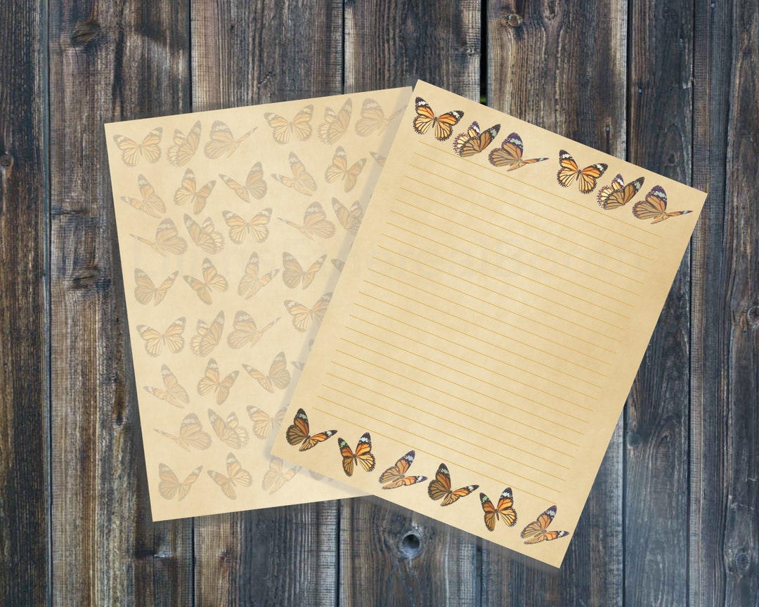 Printable Butterfly Stationery Paper - Etsy