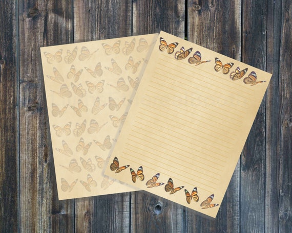 Printable Butterfly Stationery Paper - Etsy