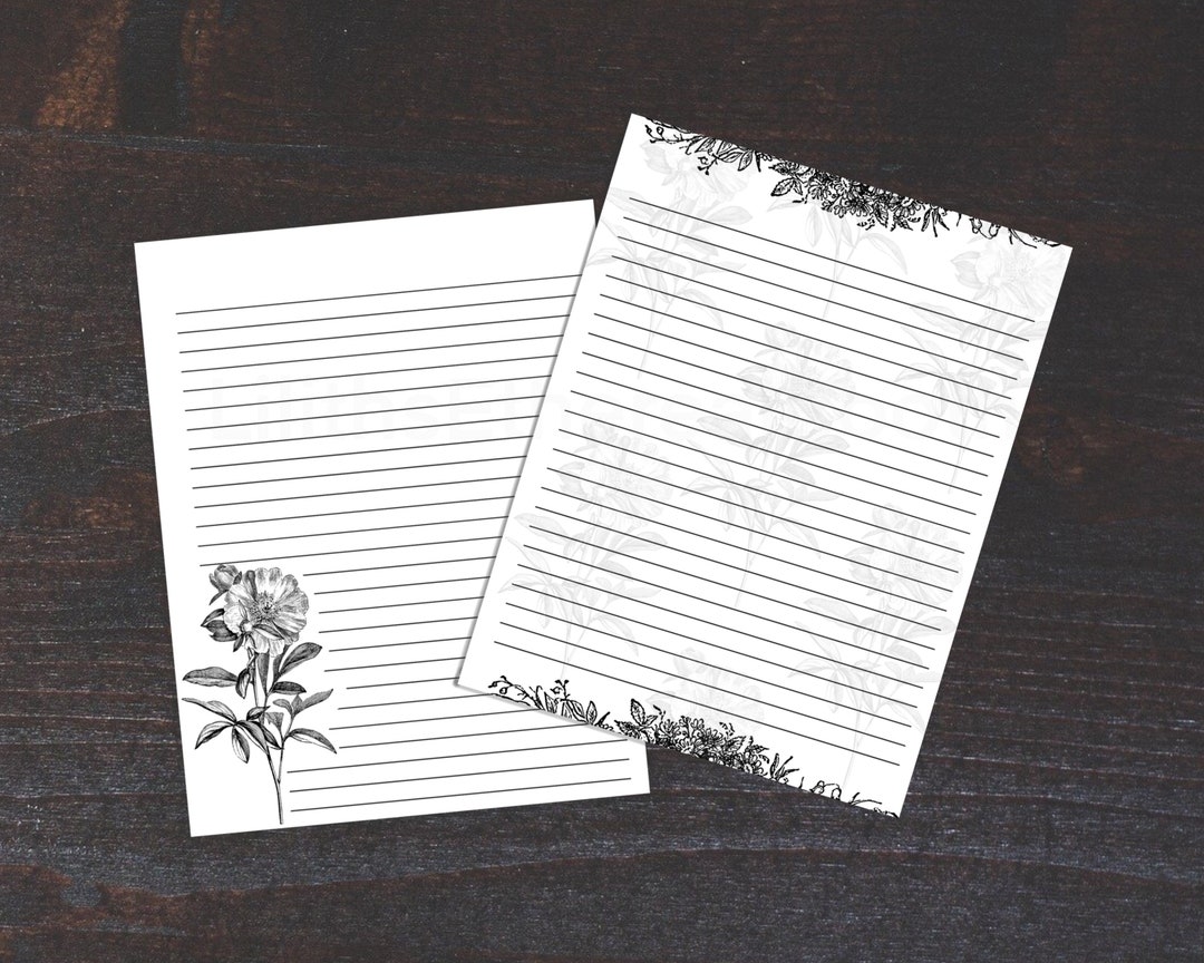 Flower Printable Stationery Paper - Etsy