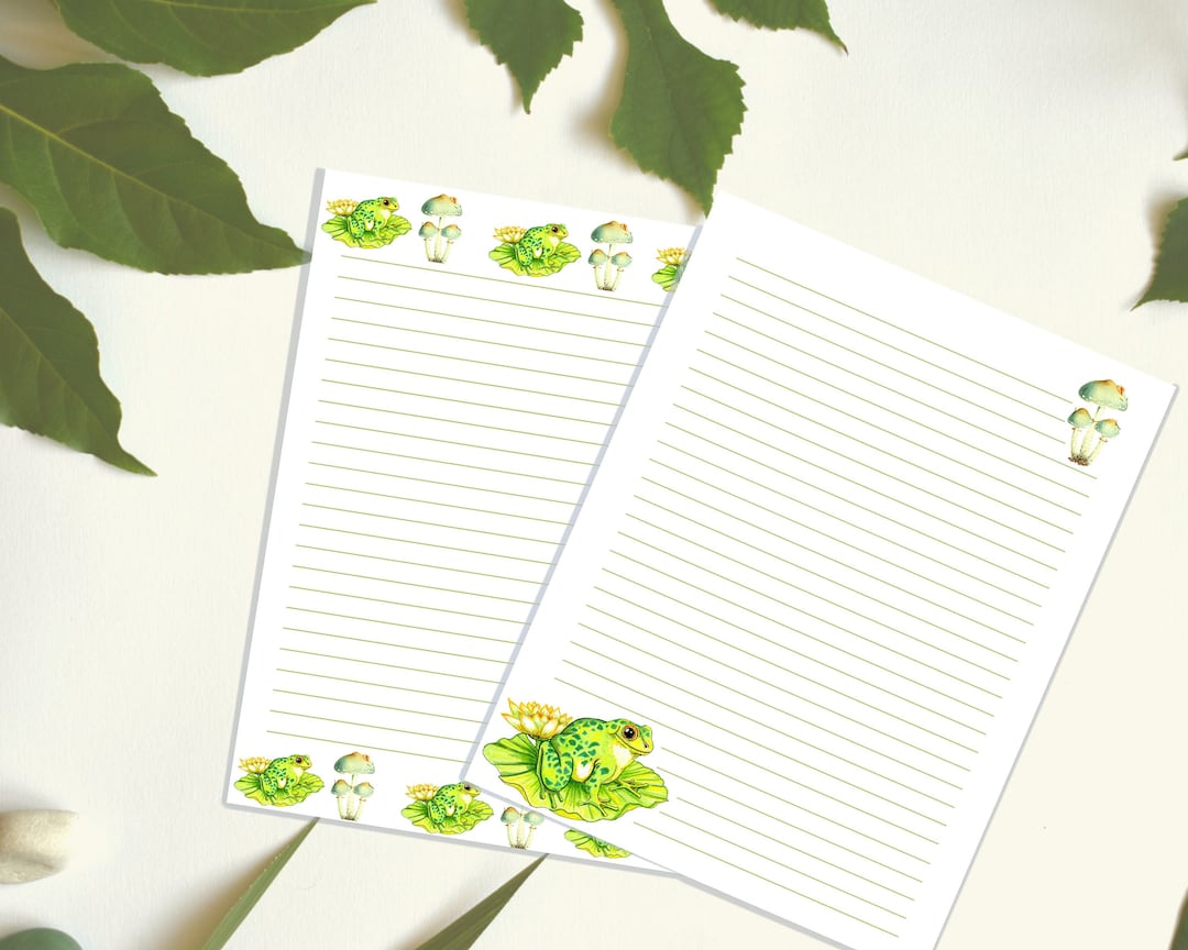 Frog Printable Stationery - Etsy
