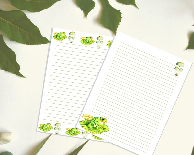 Frog Printable Stationery | Etsy