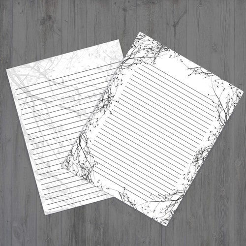 Forest Printable Stationery Paper / Trees Printable Stationary | Etsy