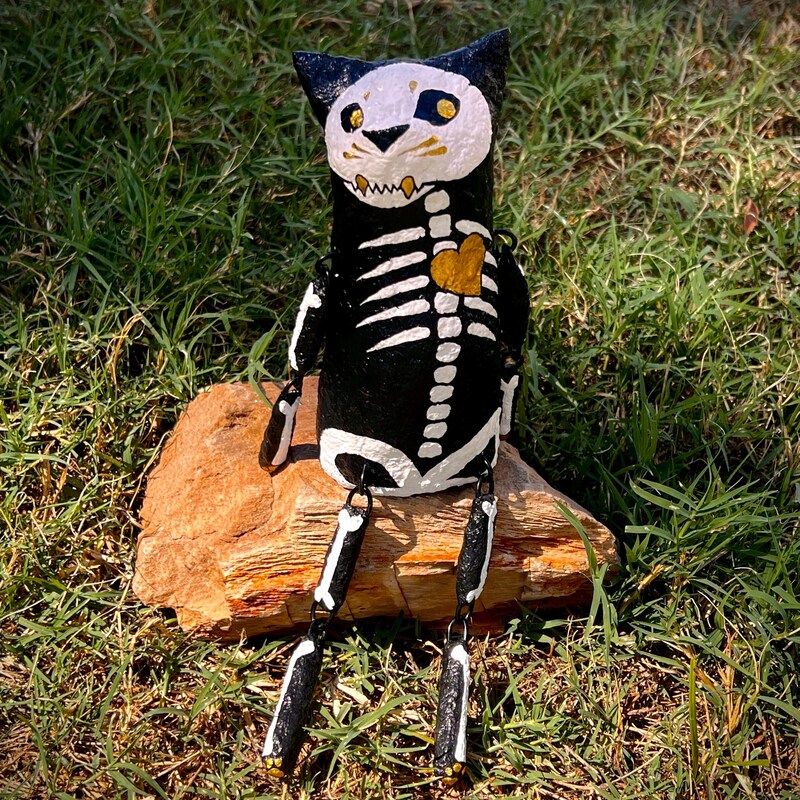 Day of the Dead Cat Statue - Etsy