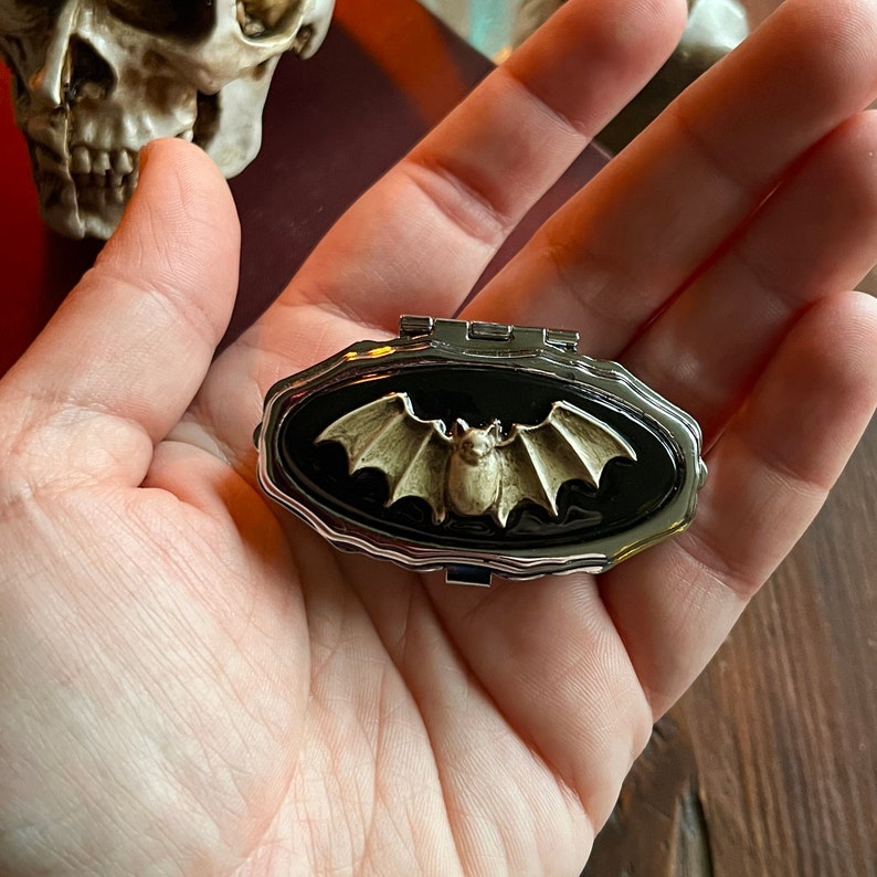 Bat Cameo Pill Organizer, Medicine Storage, Gothic Accessories - Etsy