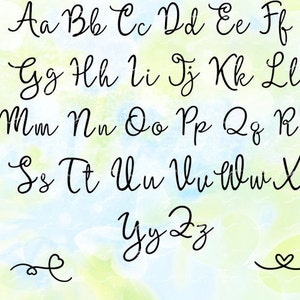 Cursive Hearts Font svg dxf eps studio v3 png cdr file | Etsy