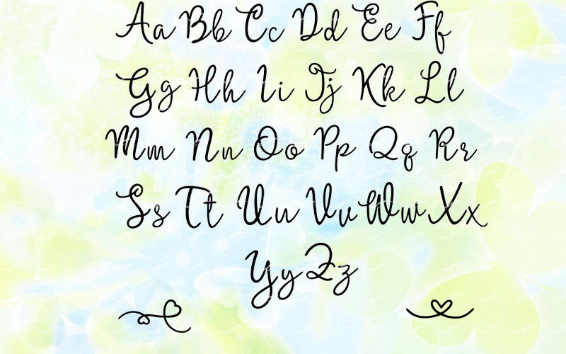 Cursive Hearts Font svg dxf eps studio v3 png cdr | Etsy