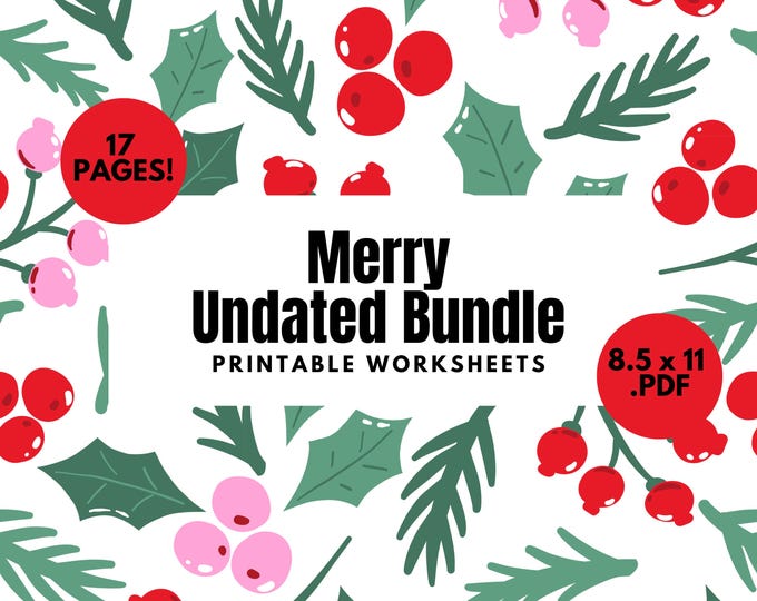 Undated Printable Budget Bundle Merry Budget Planner Inserts Letter Size 8.5 X 11 PDF 17 Pages ...