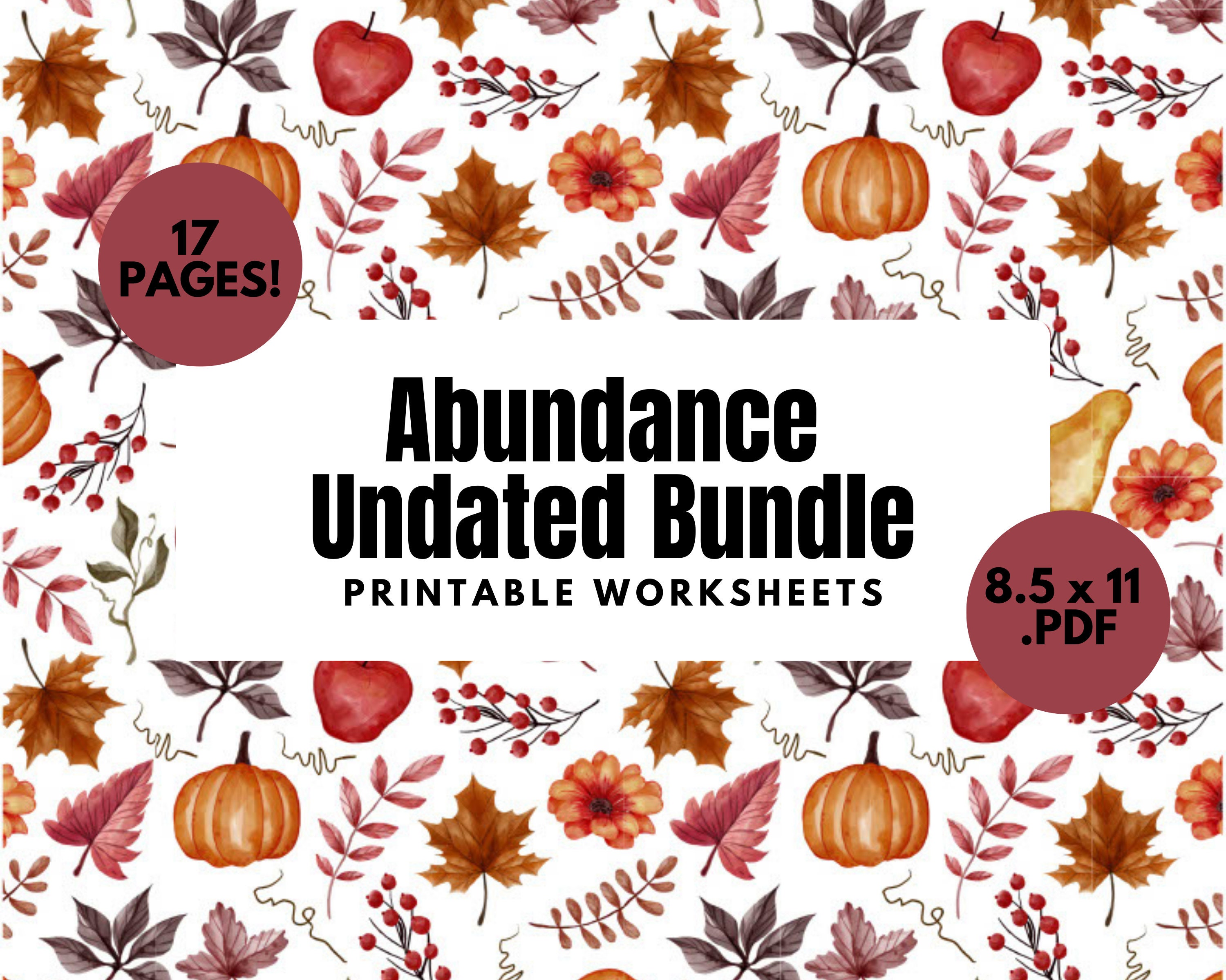 Undated Printable Budget Bundle Abundance Budget Planner - Etsy