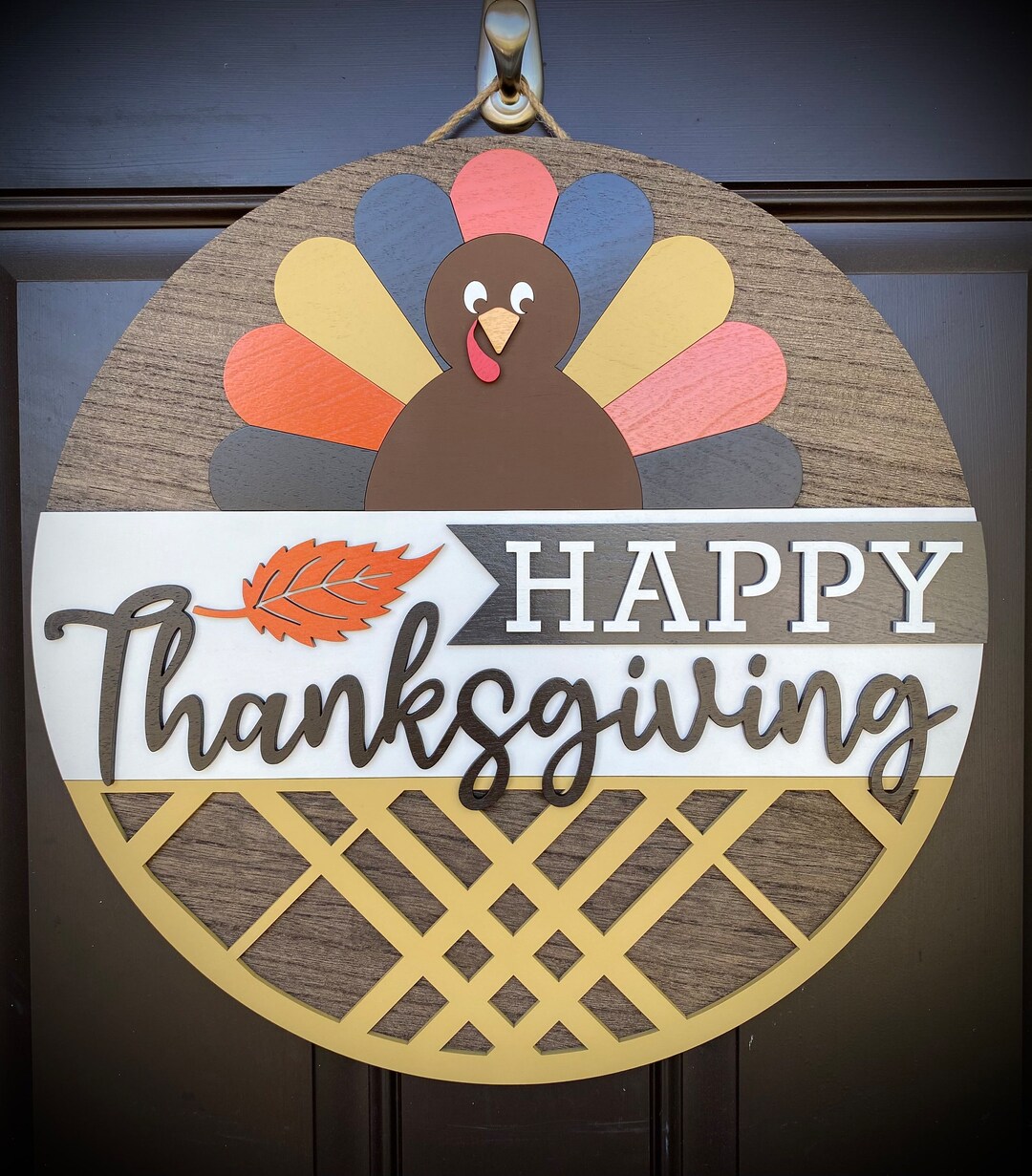 A Happy Thanksgiving Turkey Sign/door Hanger Available in 2 Sizes ...