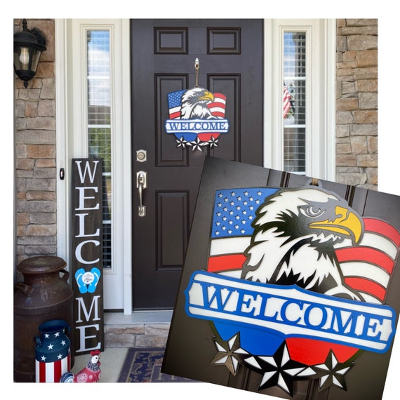 Eagle welcome Sign Perfect to Display on Front Door - Etsy