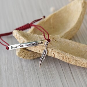 Antique Silver MOTTO Engraved Cuff, Stacking Wristband Personalized ...
