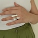 Silver Two Vertical PARALLEL LINES Ring Unique Hammered - Etsy