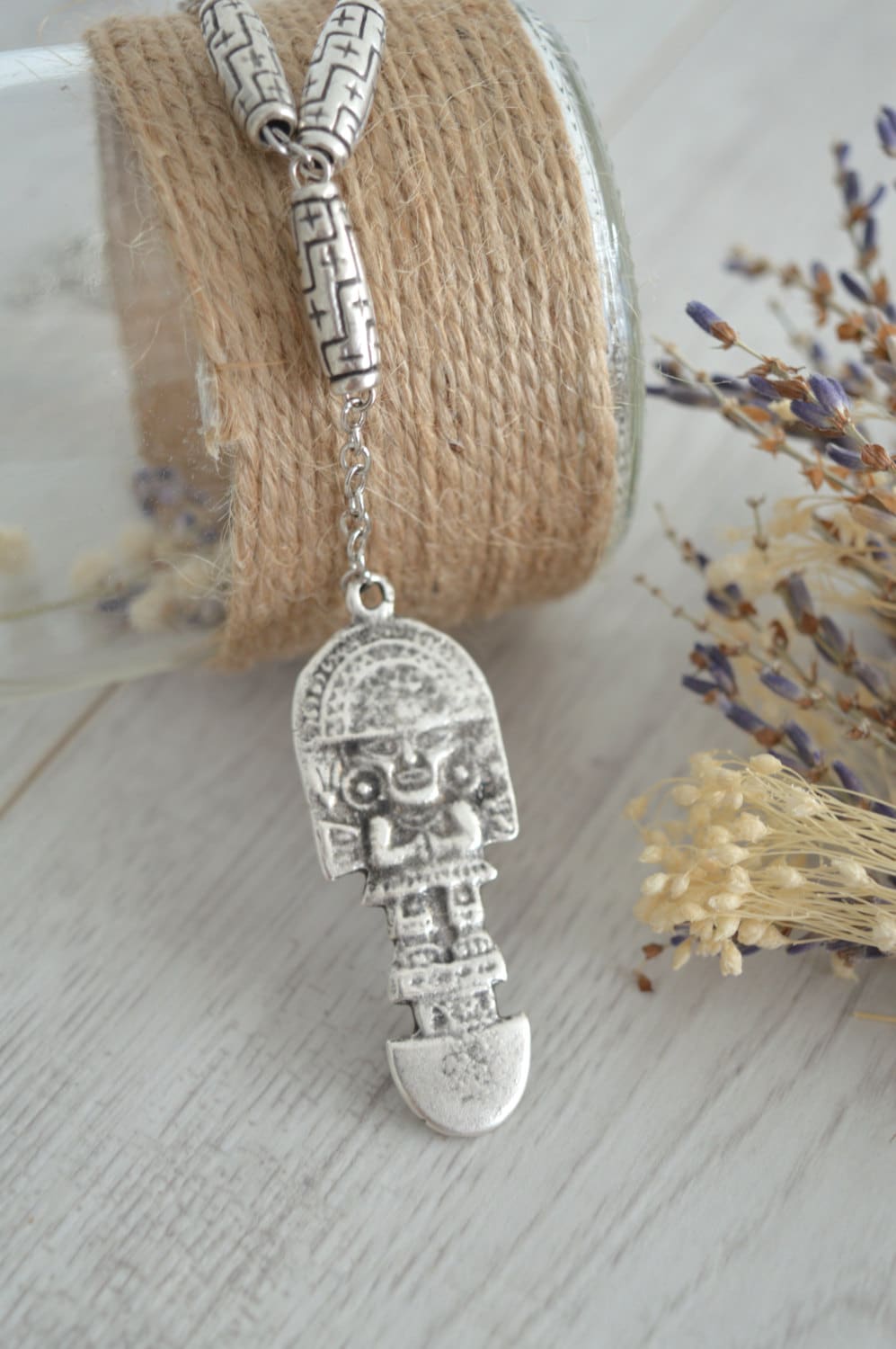 Inca God Viracocha Pendant Necklace: Silver Ethnic Amulet Peruvian ...