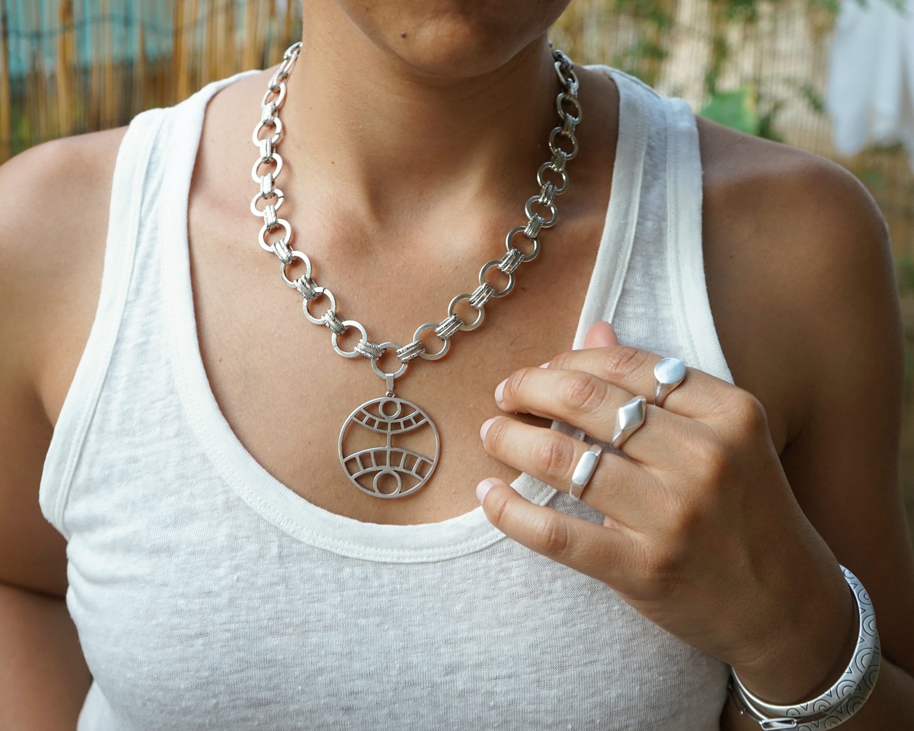 Antique Silver RHOMBUS-CIRCLE-ORTHOGONAL Signet Ring Round | Etsy