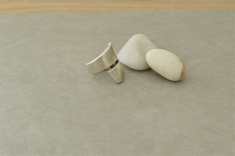 Silver two carved parallel lines Ring Unique abstract ring | Etsy