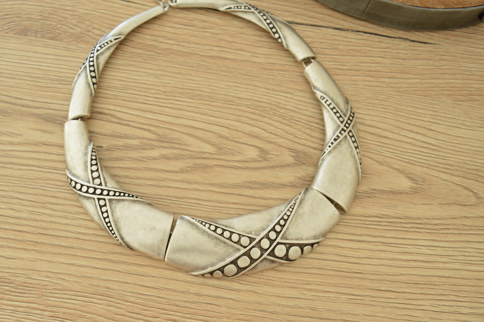 Silver Berber Torque Style Statement Collar Necklace Short - Etsy