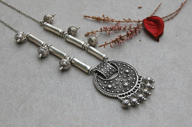 Antique Silver Moroccan Berber Shield Necklace Boho Gypsy | Etsy UK