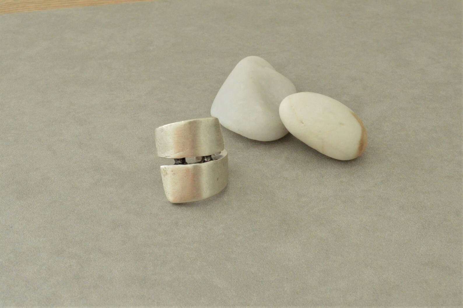 Silver two carved parallel lines Ring Unique abstract ring | Etsy