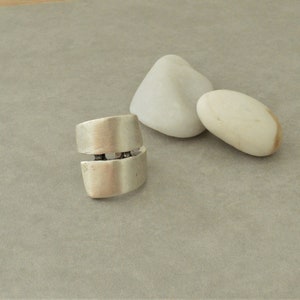 Silver Two Carved Parallel Lines Ring, Unique Abstract Ring, Boho ...