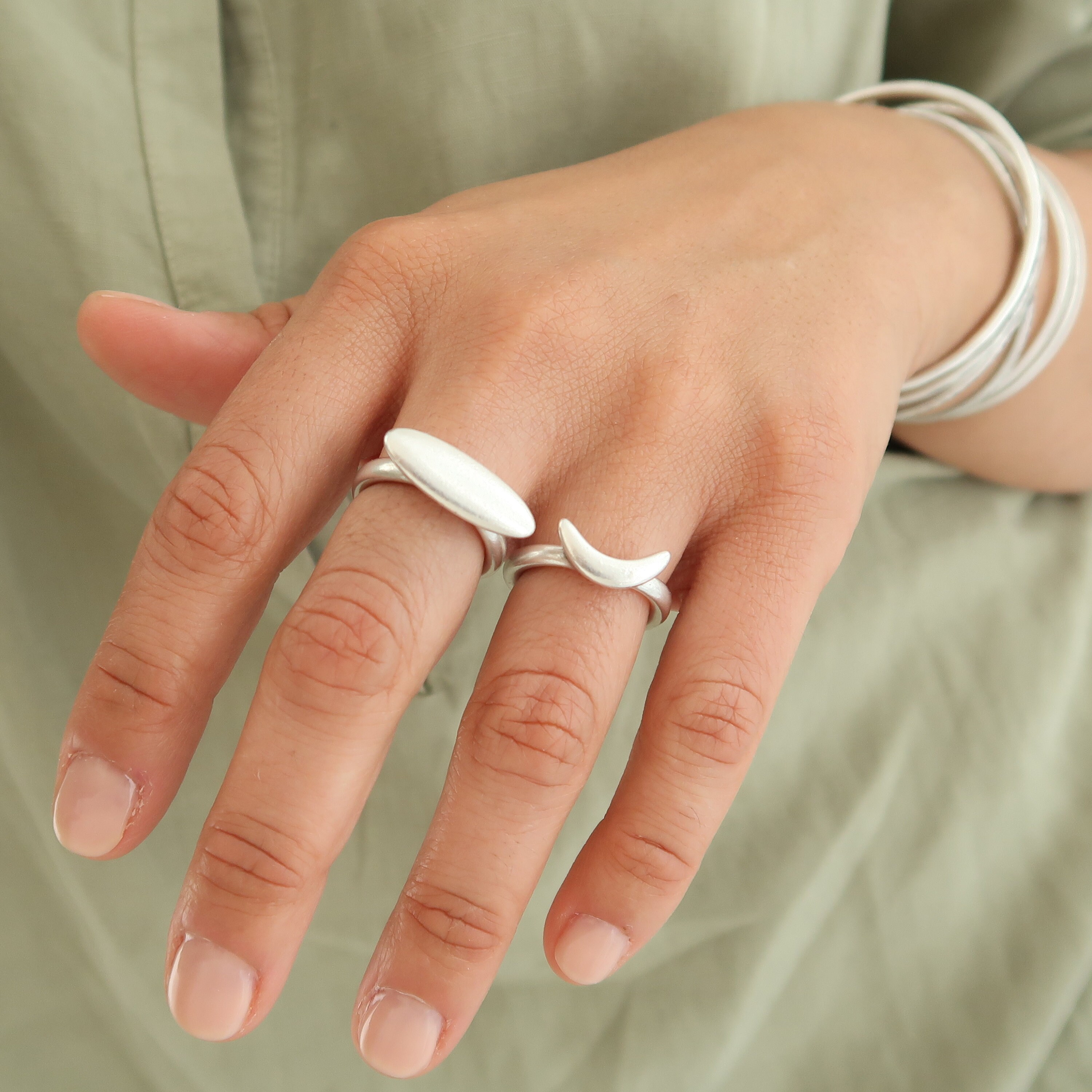 Antique Silver CIRCLE-BOOMERANG-OVAL African Style Signet | Etsy