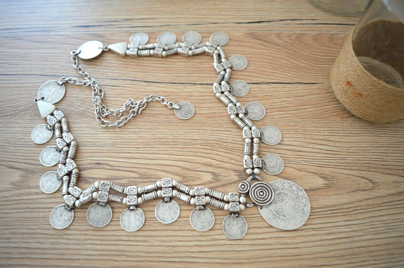 Bohemian Gypsy Nomad Coin Statement Necklace Ethnic Tribal - Etsy UK