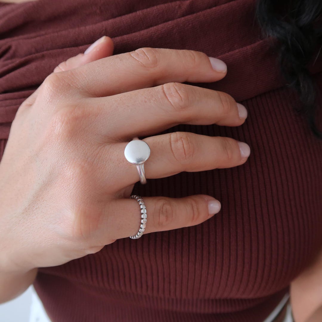 Antique Silver CIRCLE-BOOMERANG-OVAL African Style Signet Ring, Ethnic ...