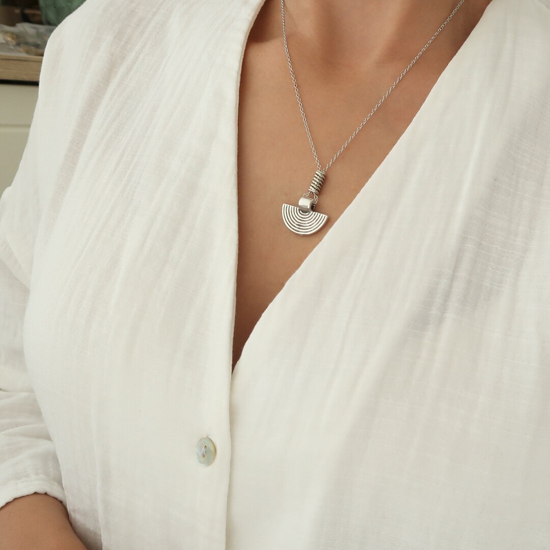 Silver Amphitheater Pendant Necklace: Ancient Greek Symbols - Etsy