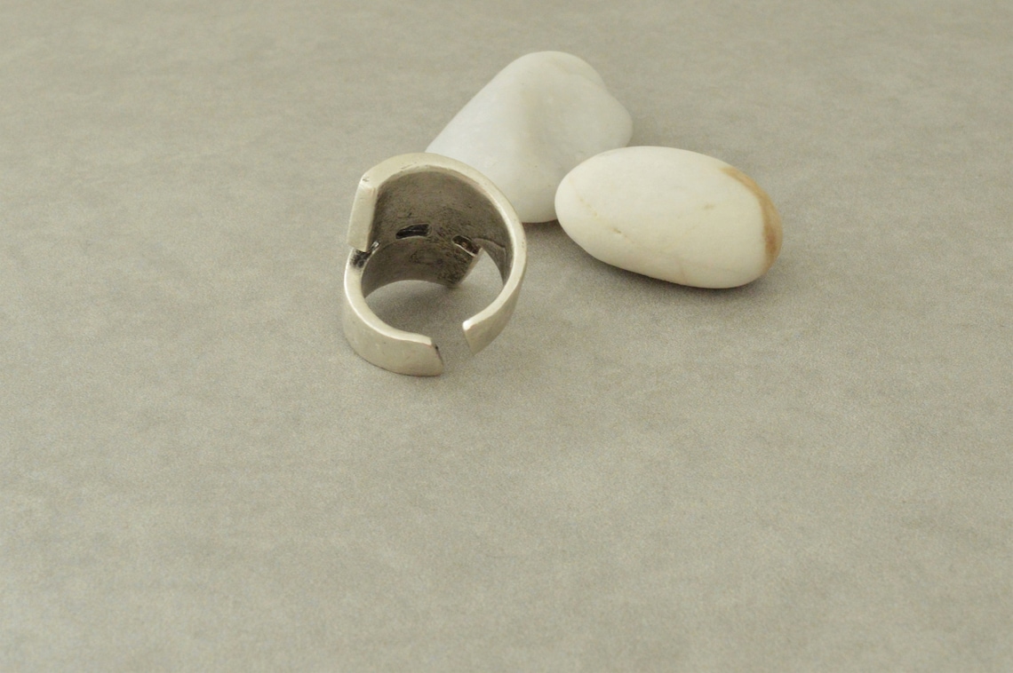 Silver two carved parallel lines Ring Unique abstract ring | Etsy