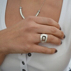 Antique Silver Hammered Wrap BELT Ring, Midi Modern Minimalist Dainty ...