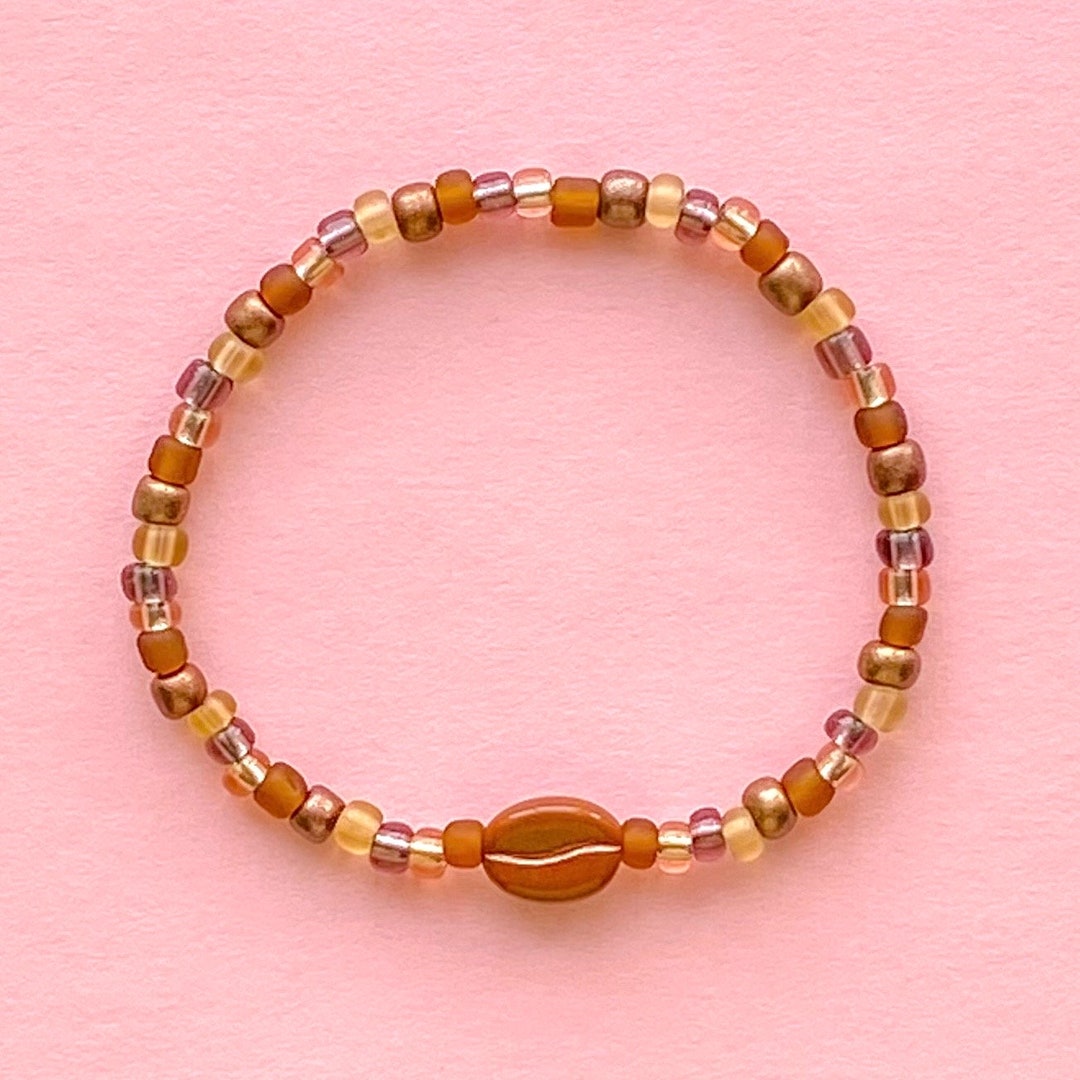 Coffee Bean Bracelet, Coffee Bracelet, Coffee Jewelry, Coffee Beaded ...