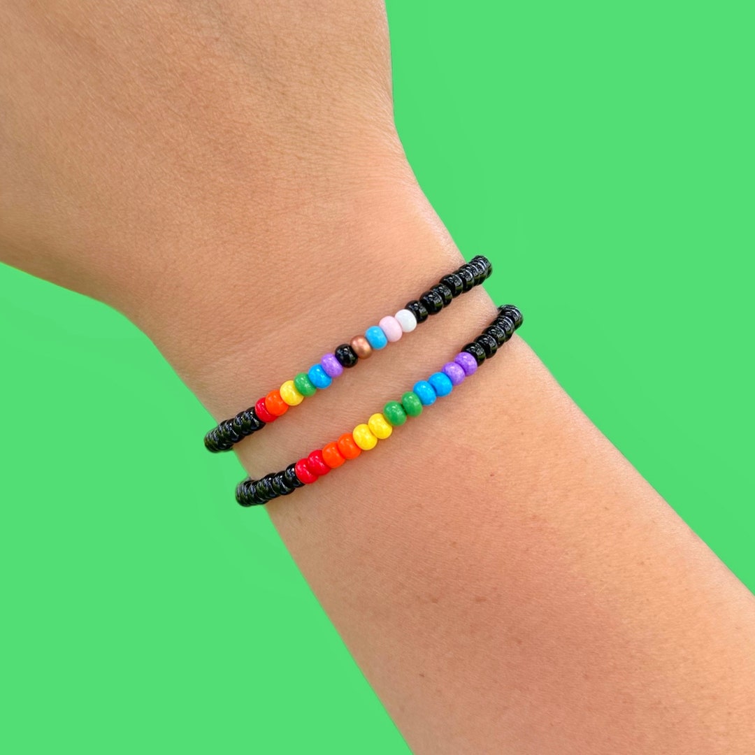 Pride Flag Bracelets, Pride Bracelets, Stacking Bracelets, Rainbow Bracelet - Etsy