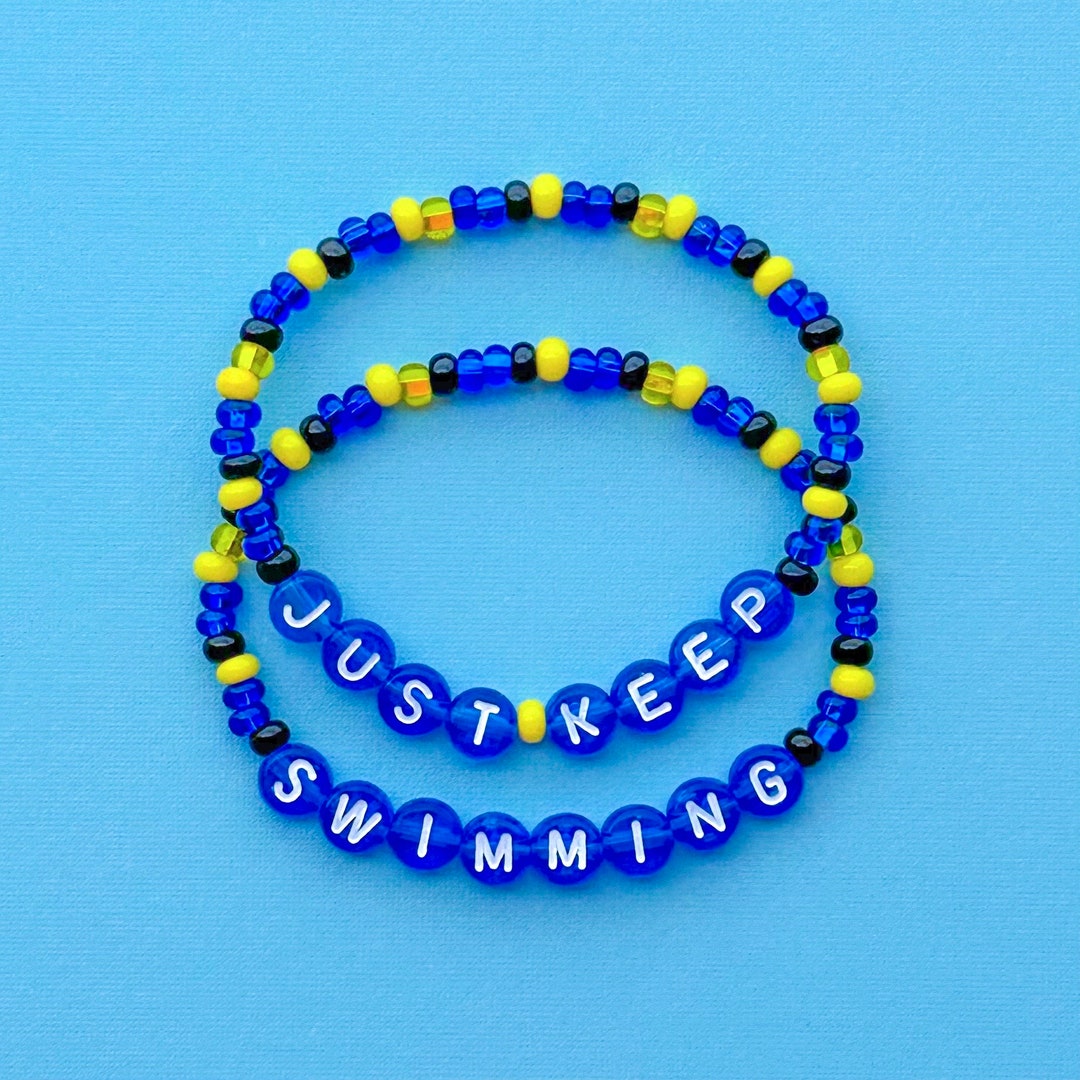 Just Keep Swimming Bracelet Set, Dory Bracelets, Finding Nemo Bracelets ...
