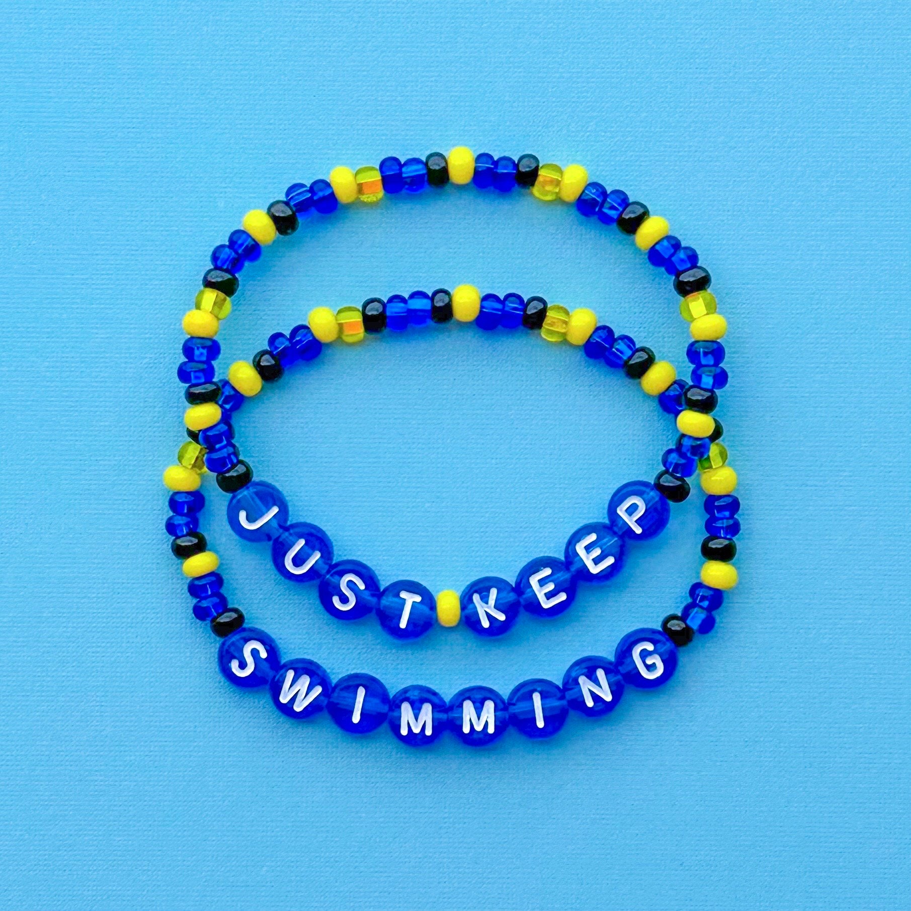 Just Keep Swimming Bracelet Set, Dory Bracelets, Finding Nemo Bracelets ...