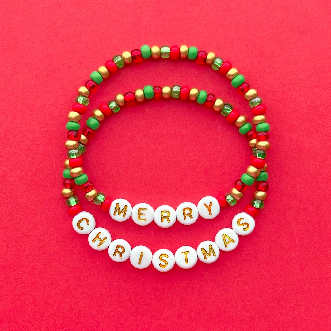 Merry Christmas Bracelet Set, Christmas Bracelets, Holiday Christmas ...
