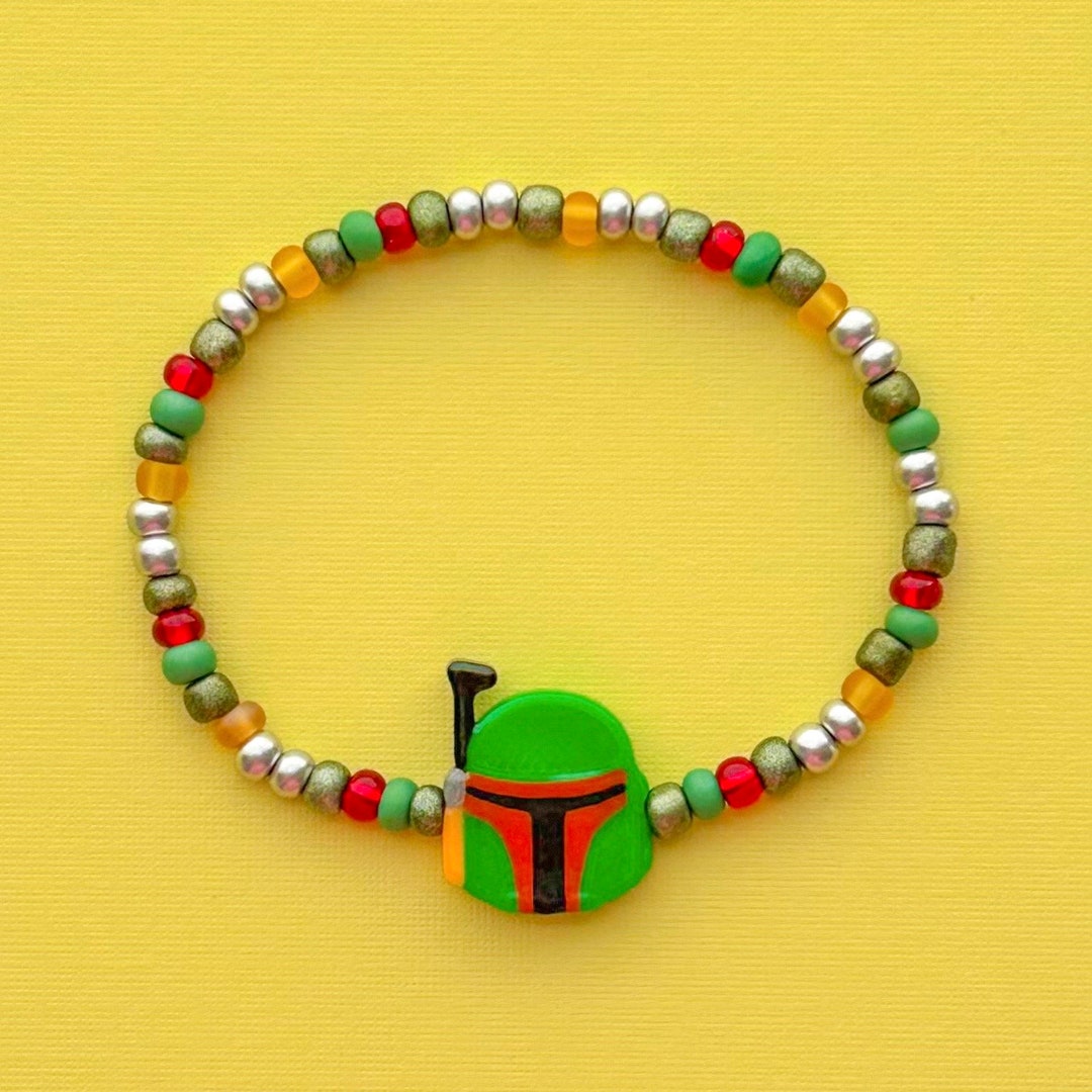 Boba Fett Bracelet, Boba Fett Helmet Bracelet, Star Wars Beaded ...