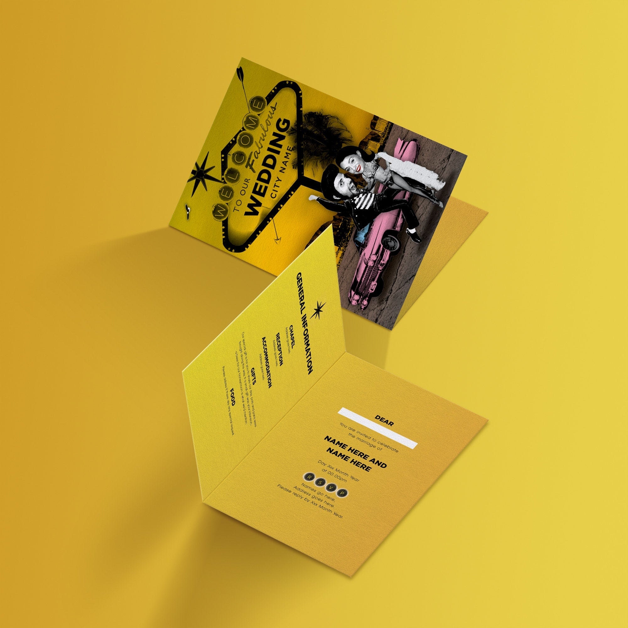 Las Vegas Wedding Day Invitation - Etsy