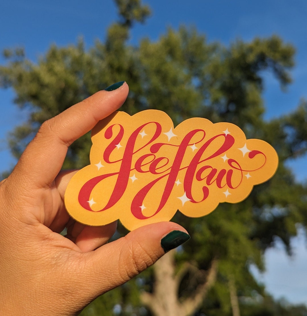 Yeehaw Vinyl Sticker | Western Cowgirl Rodeo Sticker | Water Bottle ...