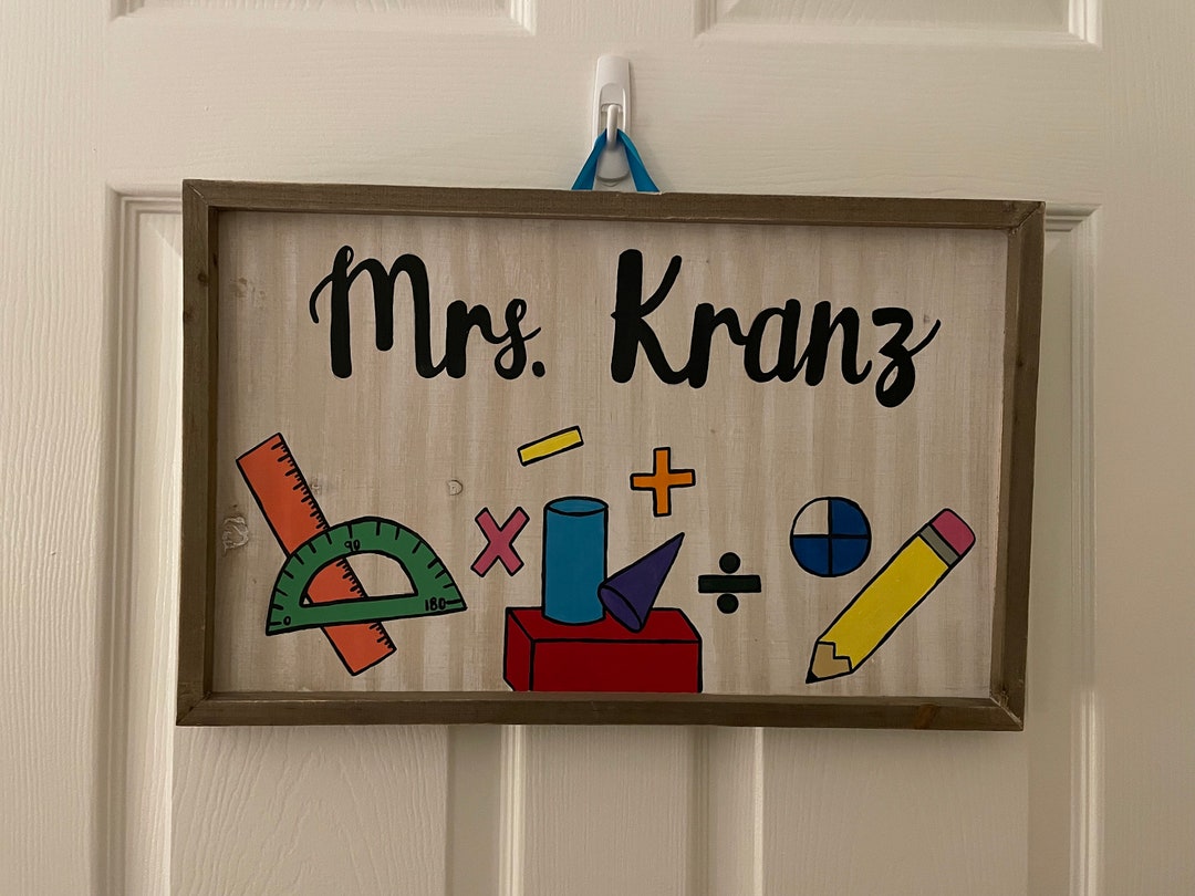 Math Teacher Name Sign - Etsy