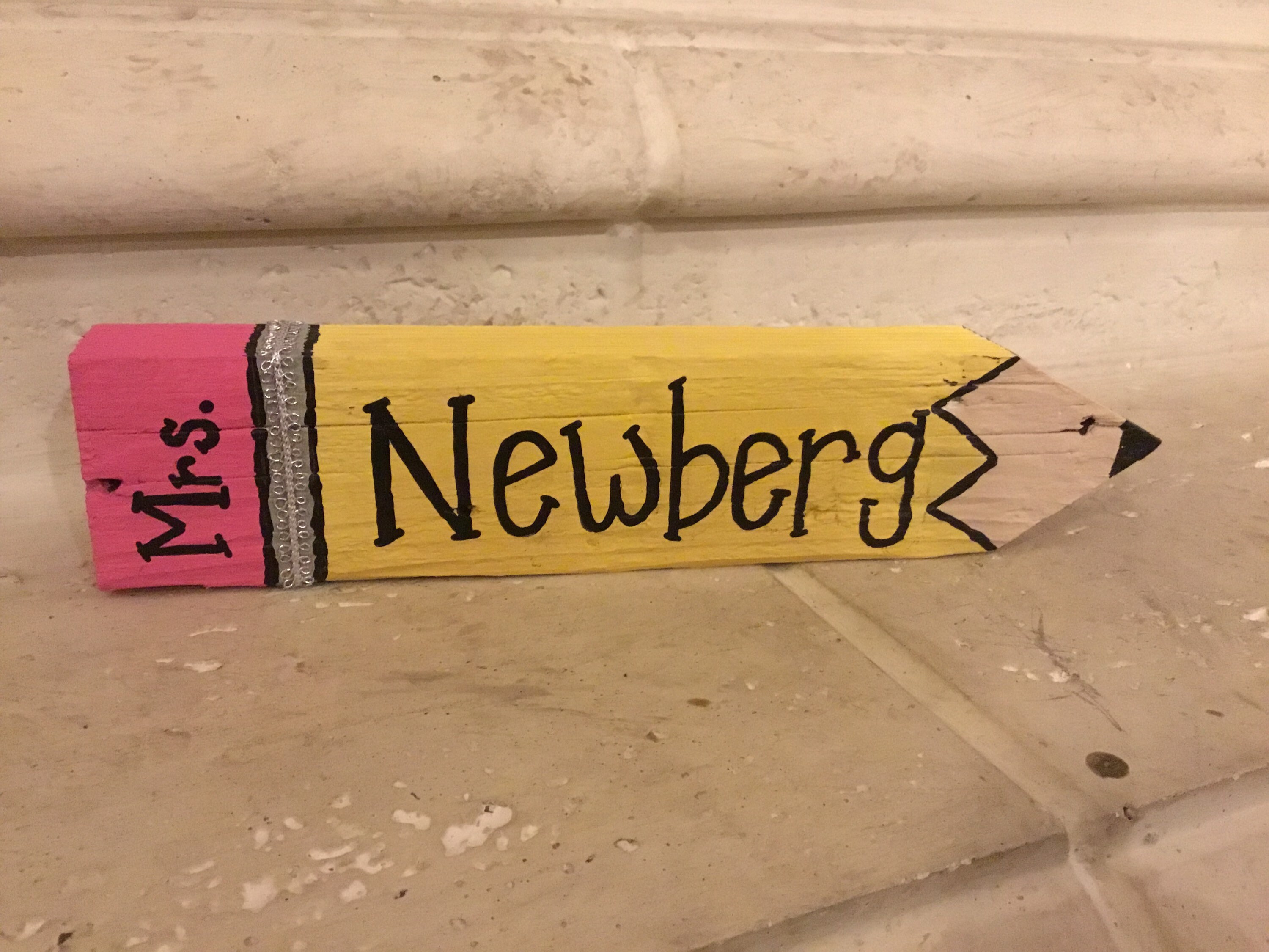 3D Wooden Pencil Teacher Sign - Etsy