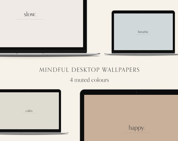 Minimal Mindful Desktop Wallpaper Backgrounds Neutral Earthy - Etsy ...