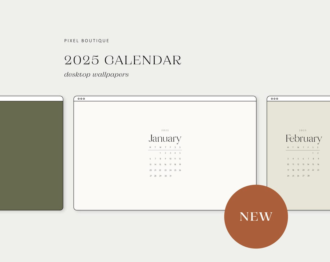 2025 Monthly Desktop Calendar Wallpaper | Minimal Neutral Aesthetic ...
