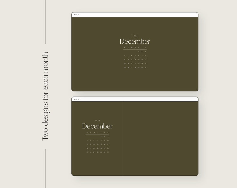 2023 Monthly Desktop Calendar Wallpaper Minimal Neutral Calendar and ...